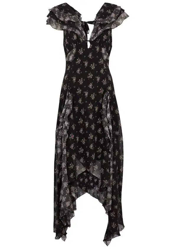 sachin and babi light blue dress Anna Sui Poppy Embroidered Chiffon Maxi Dress main image 1