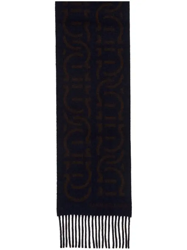 FERRAGAMO Gancini-print Wool-blend Scarf