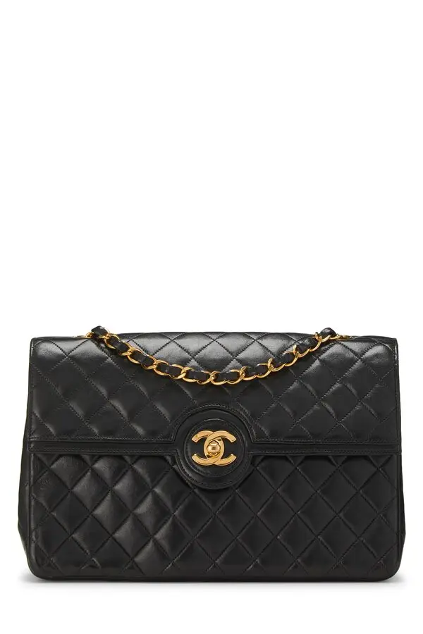 Chanel Quilted Lambskin Circle Lock Flap Bag