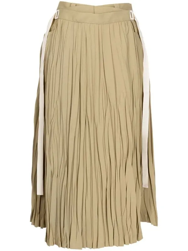 Toga Pleated Wrap Midi Skirt