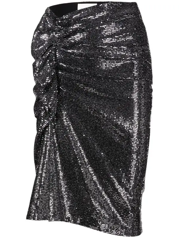 MARANT ETOILE Dolene Rhinestone Miniskirt - Silver