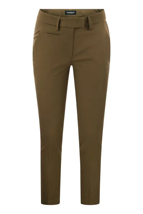 DONDUP Perfect Slim Fit Stretch Trousers - Green