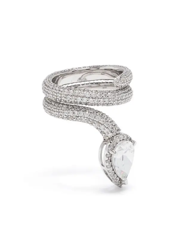 APM MONACO Crystal-embellished Wrap Ring