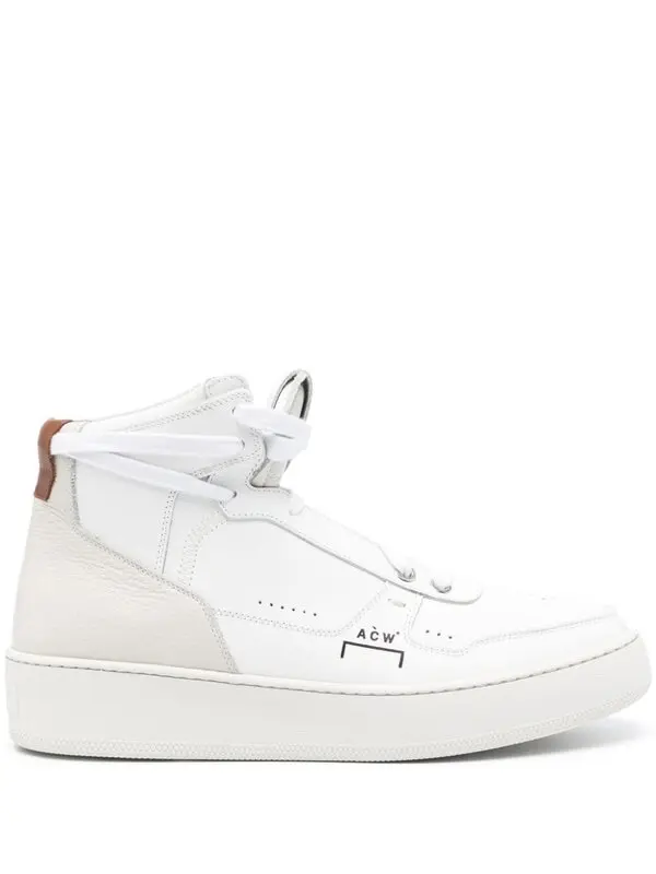 A-COLD-WALL* Logo-print Leather Hi-top Sneakers - White