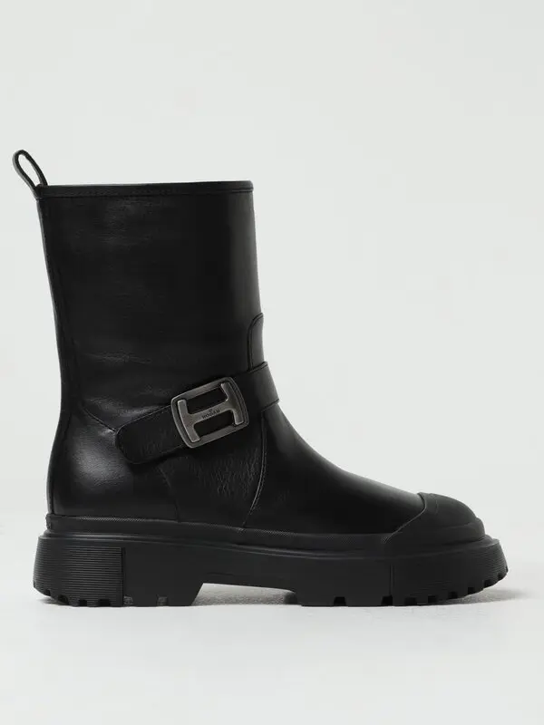 Hogan H619 Leather Ankle Boots - Black