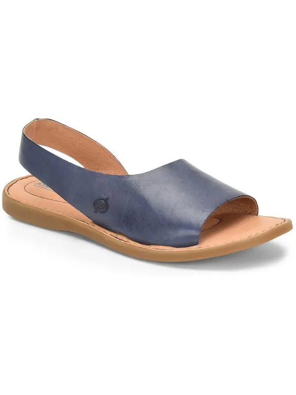 Born Inlet Leather Slip On Slingback Sandals Blue Editorialist
