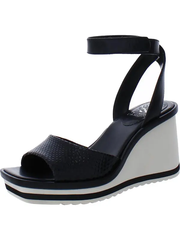 Buy Vince Camuto Baminda Leather Open Toe Wedge Sandals Black At 17 Off Editorialist