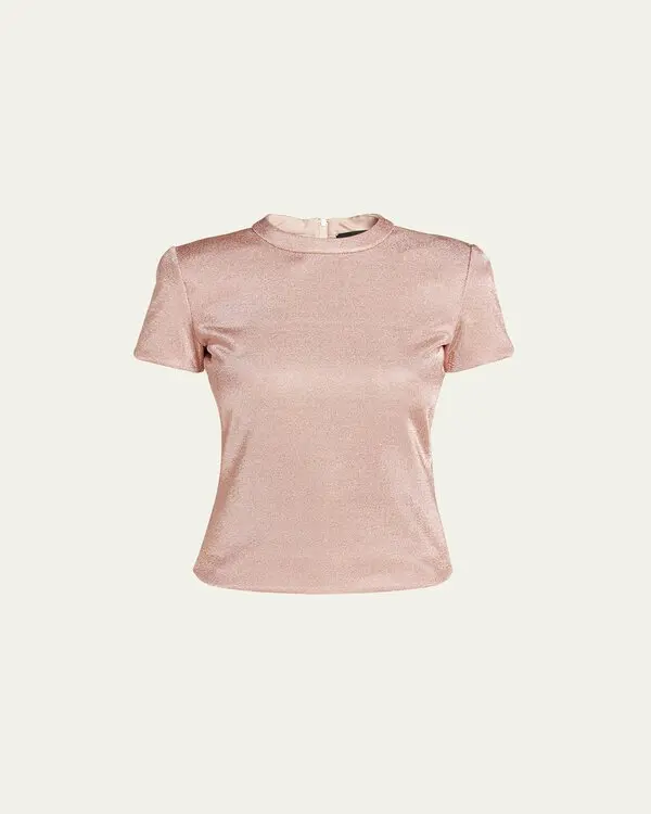 Giorgio Armani Metallic Bonded Jersey Tee - Solid Light/pastel P