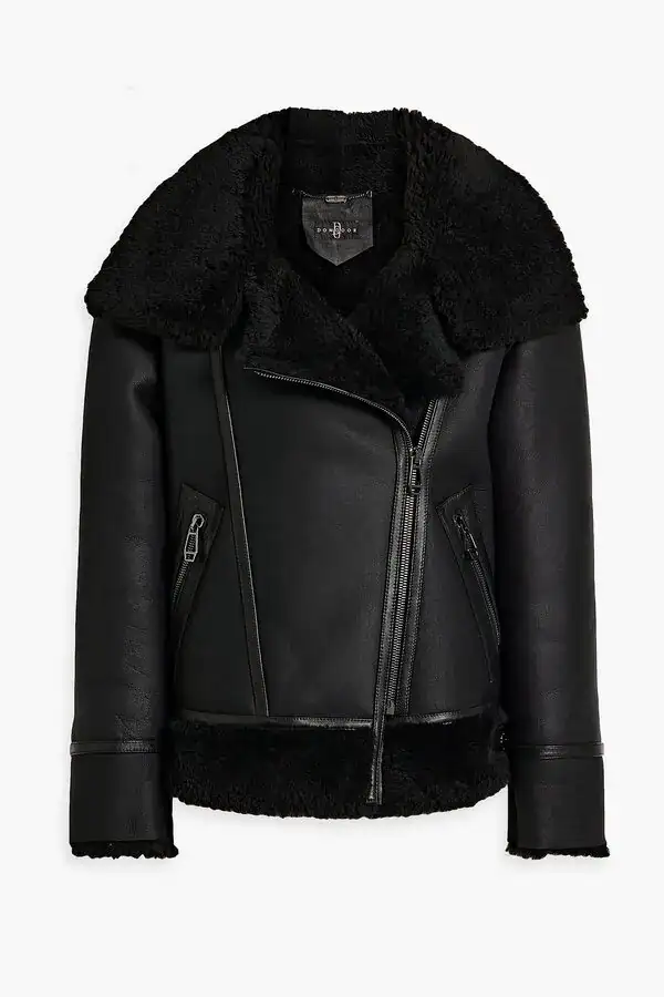 Dom Goor Snoopy Shearling Biker Jacket In Black - 55% Off | Editorialist