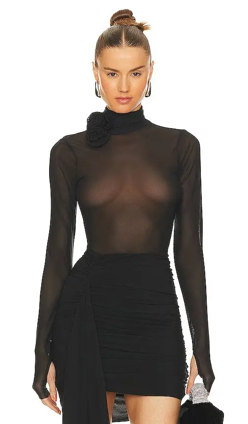 AFRM Zadie Rosette Top - Noir