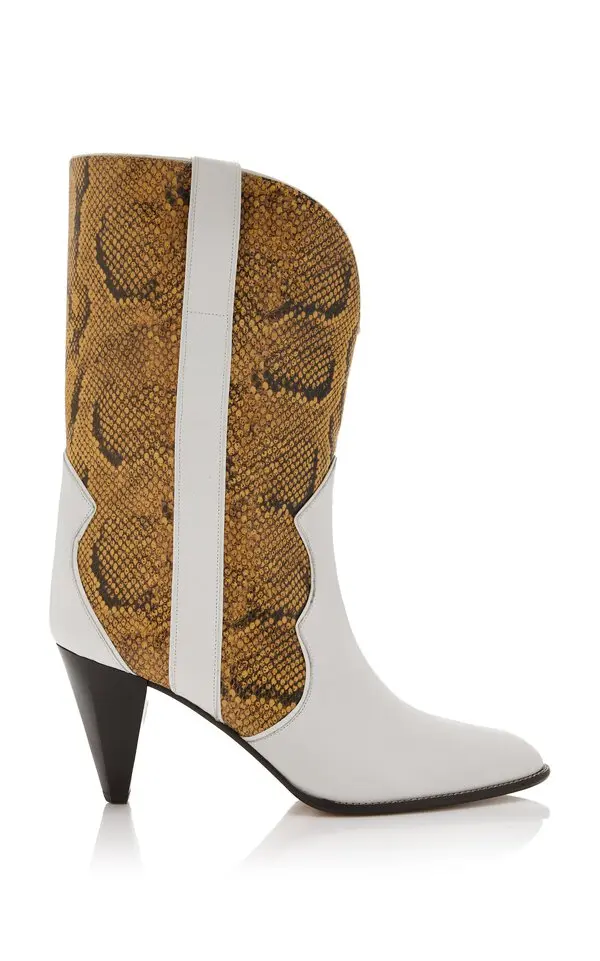 Isabel Marant Witney Leather Western Boots - Multi