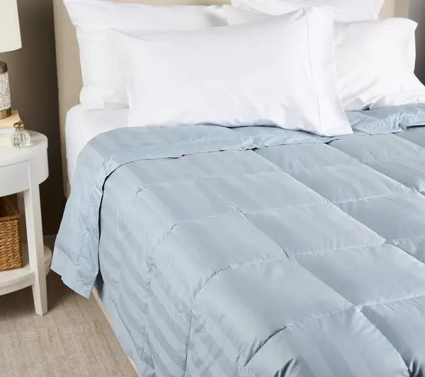 NORTHERN NIGHTS Dobby Stripe Cotton 650fp Down Blanket Full