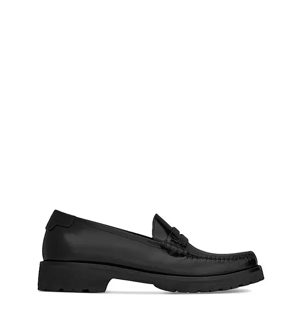 Saint Laurent Le Loafer Chunky Penny Slippers - Black