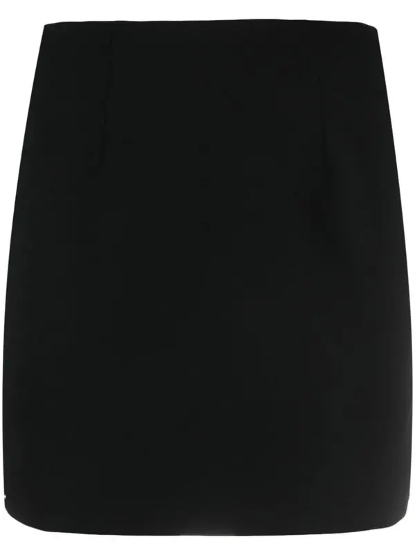 MAISON CLOSE Logo-patch Lace-detailing Skirt - Black