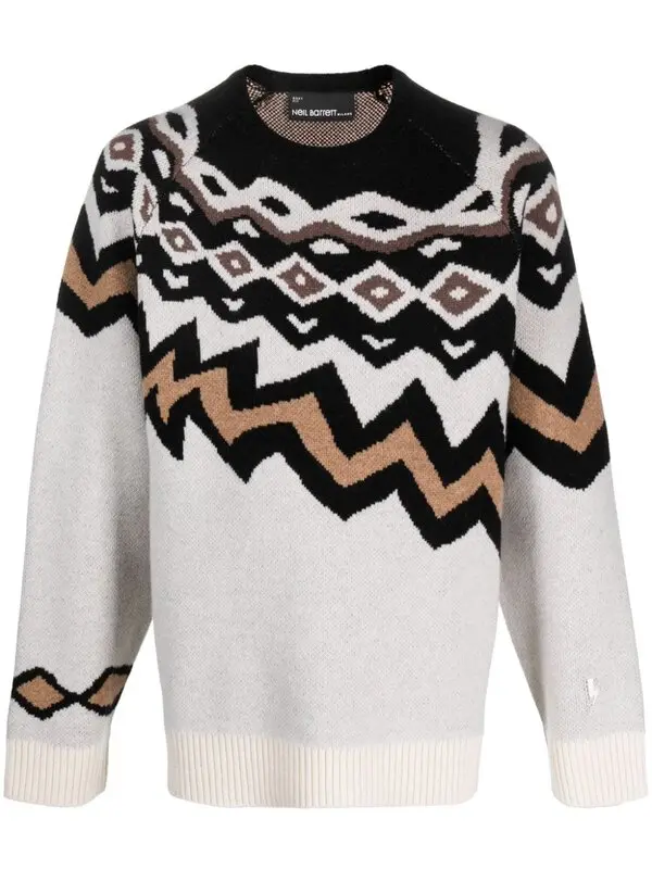 Neil Barrett Intarsia-knit Wool Jumper