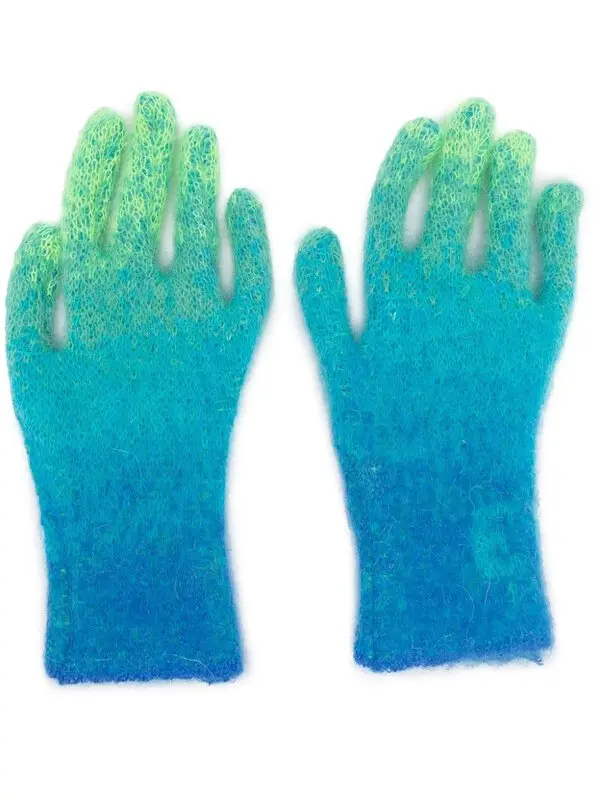 ERL Logo-intarsia Gradient Knitted Gloves