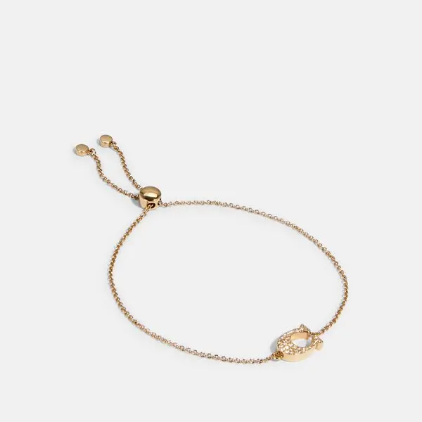 Buy COACH OUTLET Pave Signature Slider Bracelet - Gold At 70% Off ...