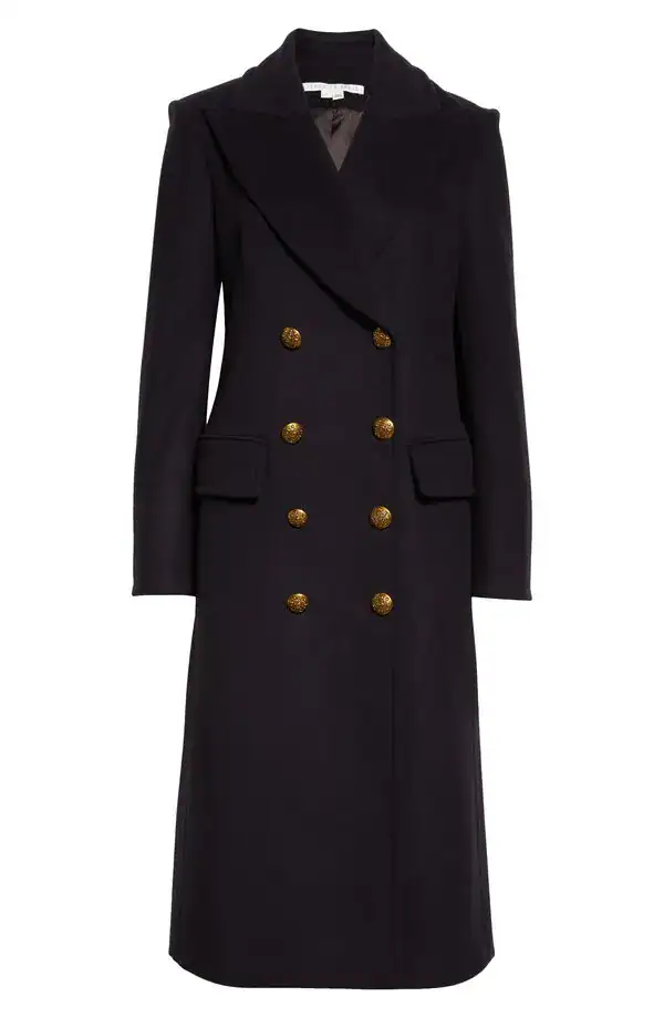 Veronica Beard Nalida Dickey Wool Blend Coat - Navy | Editorialist