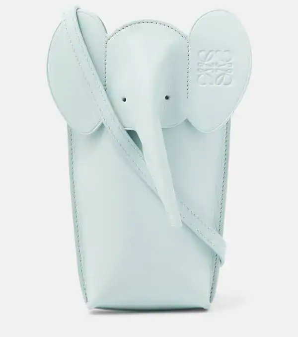 Loewe Elephant Pocket Leather Pouch - Blue | Editorialist