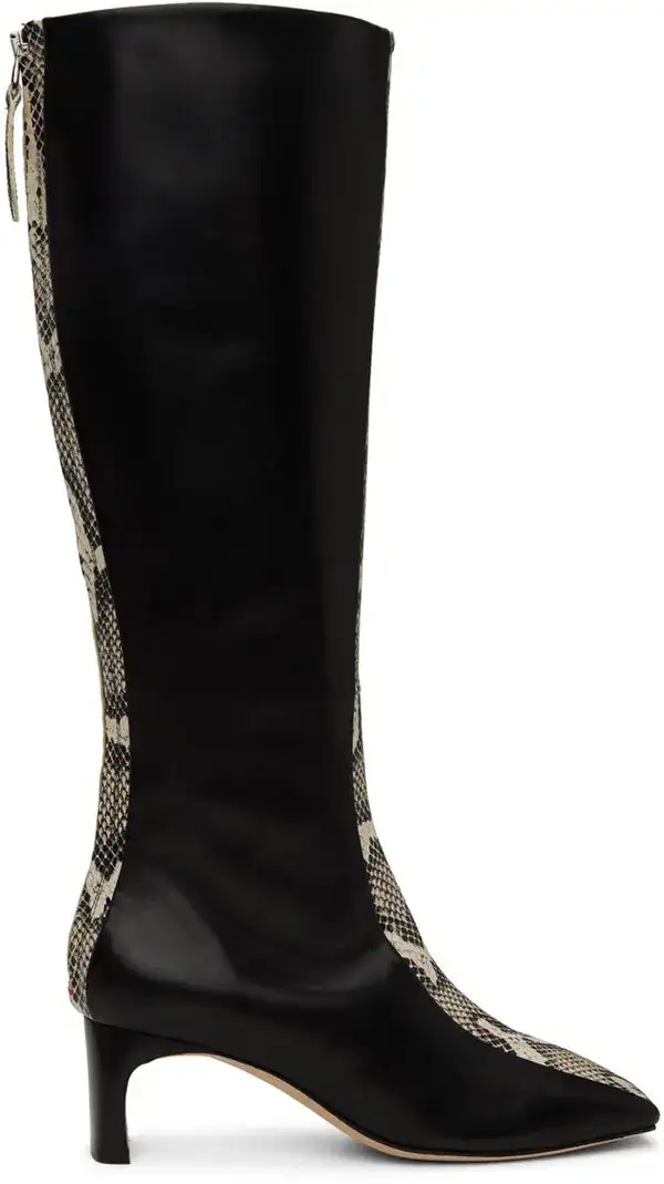Aeydē Black Off-White Morgane Boots In Black/Creamy 70% Off
