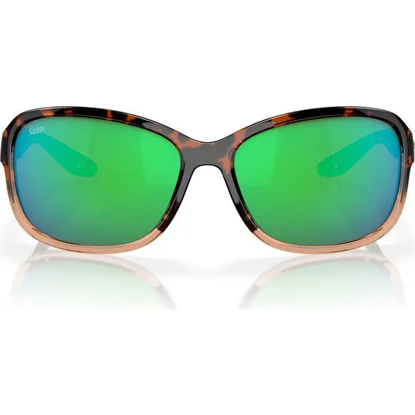 COSTA DEL MAR Seadrift Square Sunglasses - Green Tort