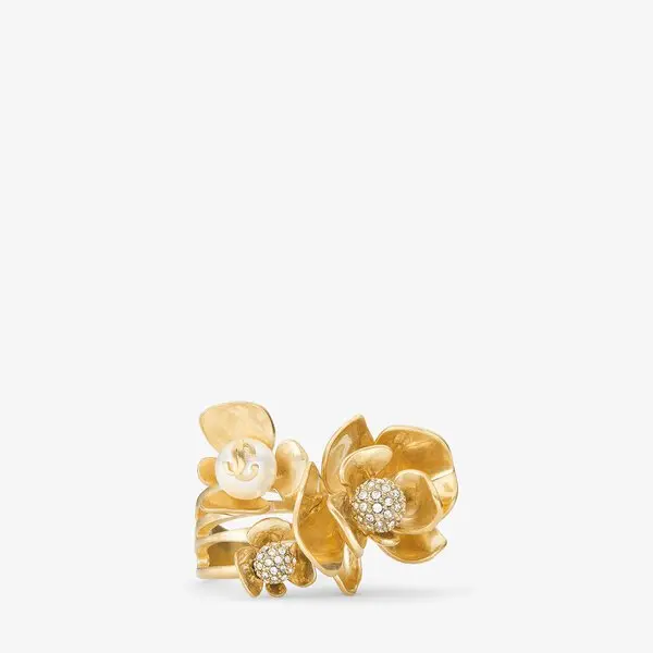 JIMMY CHOO Petal Ring - Gold/white/crystal