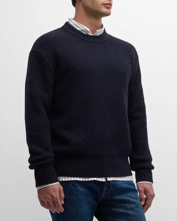 FRAME Textured Wool Sweater - Navy | Editorialist