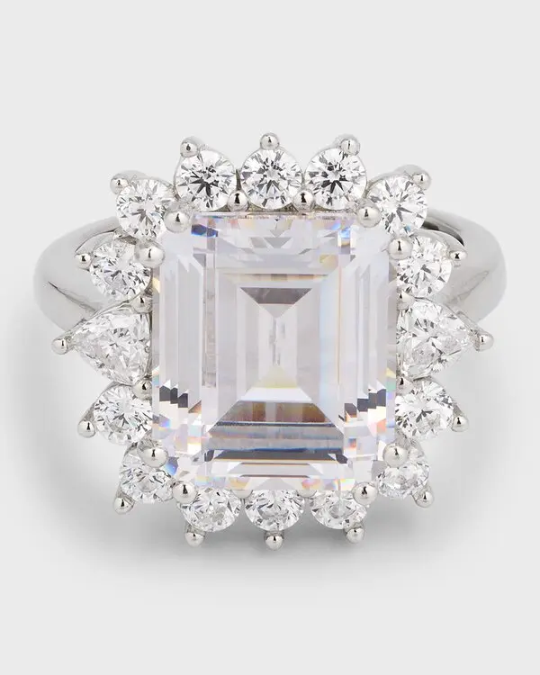 KENNETH JAY LANE Sterling Cubic Zirconia Statement Ring
