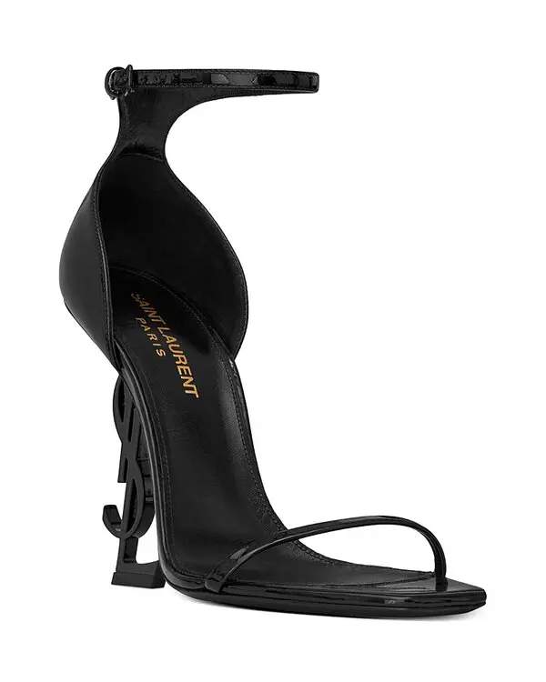 Saint Laurent Opyum Patent Leather Sandals - Black/black Patent