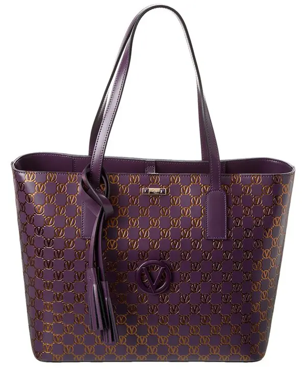 Buy VALENTINO BY MARIO VALENTINO Soho Monogram Leather Tote - Red At 61 ...