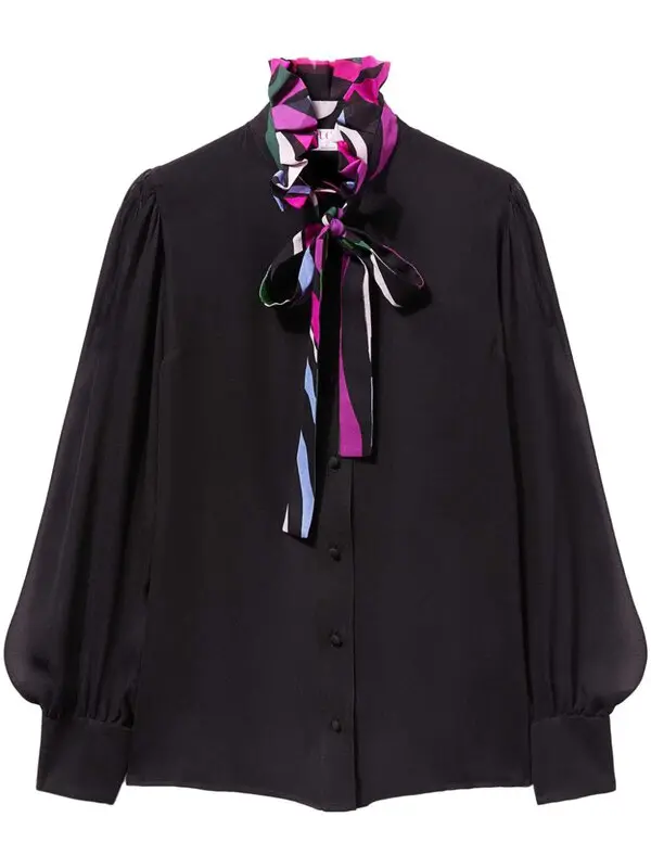 Emilio Pucci Marmo-print Silk Shirt