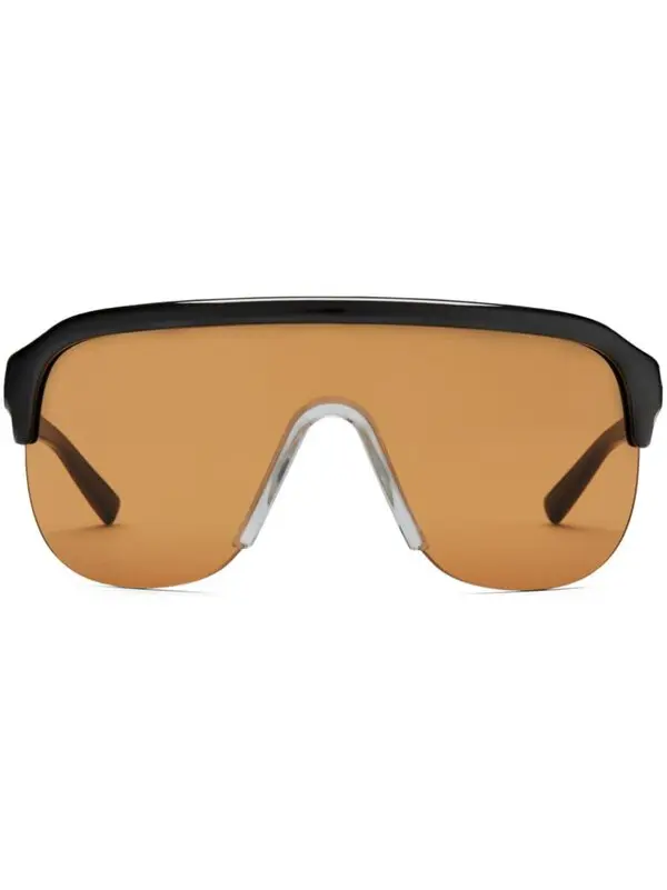 Gucci Shield-frame Half-rim Sunglasses