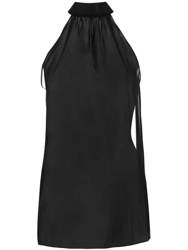 MAISON CLOSE Semi-sheer Chiffon Blouse