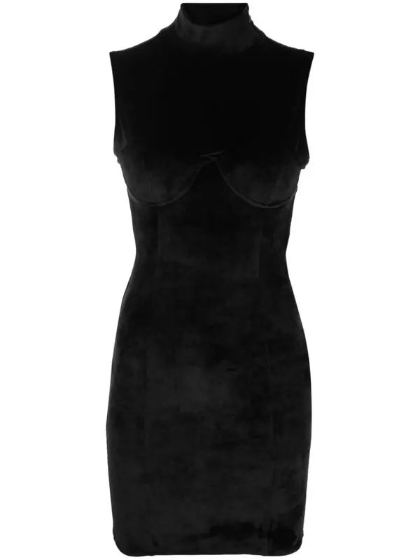 Gcds Logo-plaque Mini Dress - Black