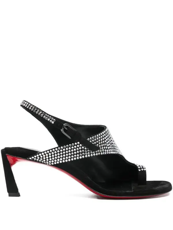 CHRISTIAN LOUBOUTIN Viva Condora Strass Sandals - Black
