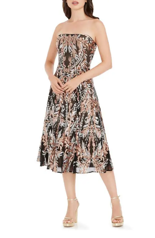 Dress The Population Ruby Sequin Strapless Midi Dress