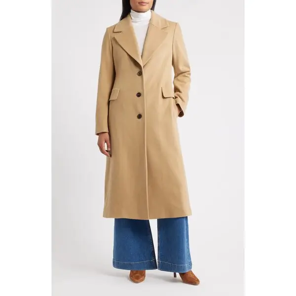 Fleurette Holland Longline Wool Coat - Camel