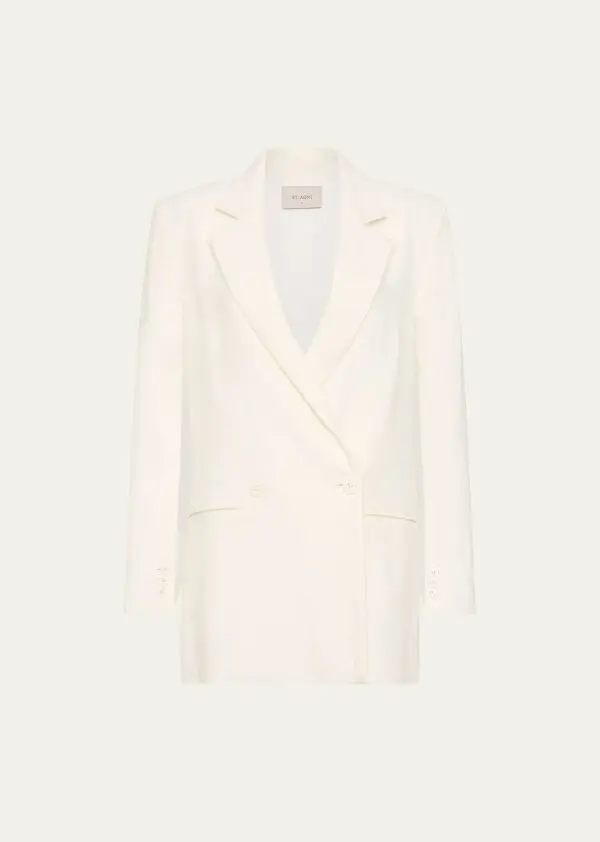 ST. AGNI Linen Split-sleeve Blazer - Ivory | Editorialist