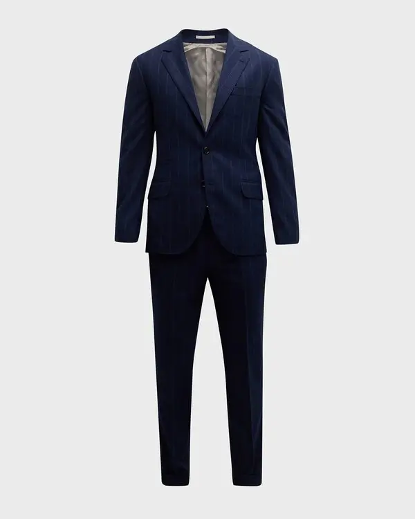 Brunello Cucinelli Striped Wool Suit