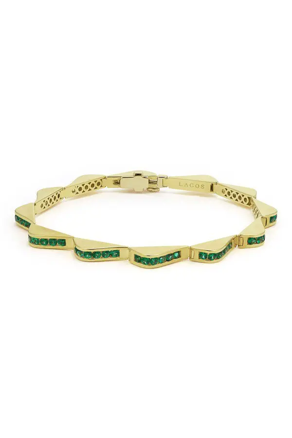 Lagos Couture 18k Emerald Link Wave Bracelet - Gold | Editorialist