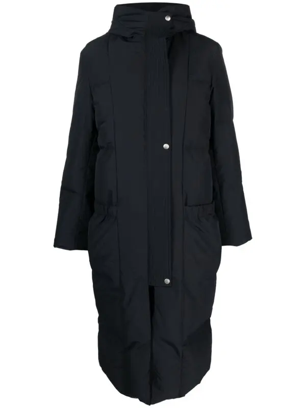 JIL SANDER Hooded Padded Coat - Black