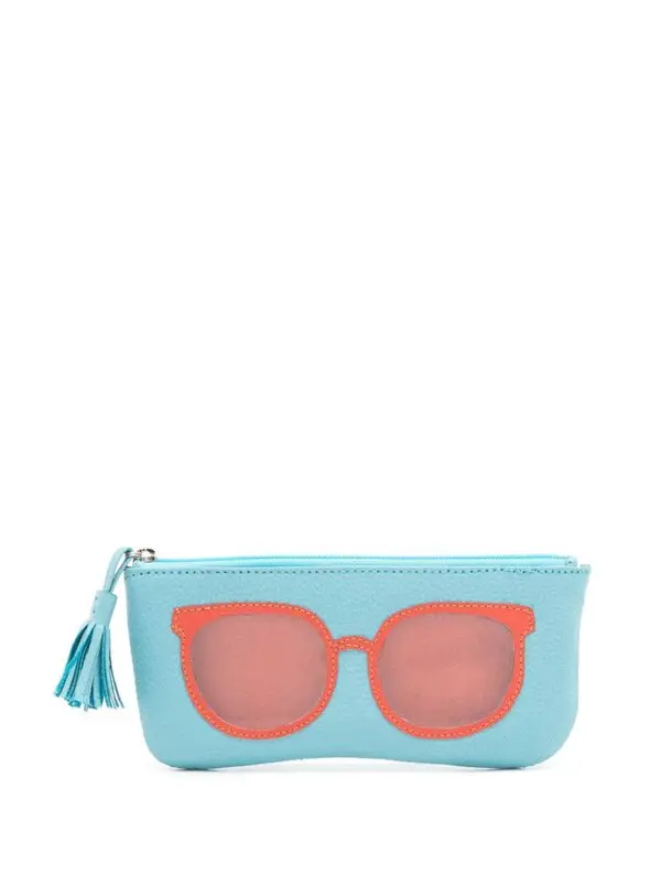 STUDIO CHOFAKIAN Sunglasses-print Leather Case - Blue