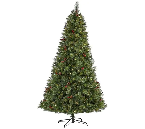 NEARLY NATURAL 8-ft Aberdeen Spruce Lit Christm S Tree