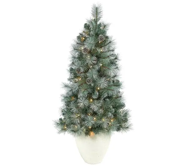 NEARLY NATURAL 50' British Columbia Pine Lit Ch Istmas Tree