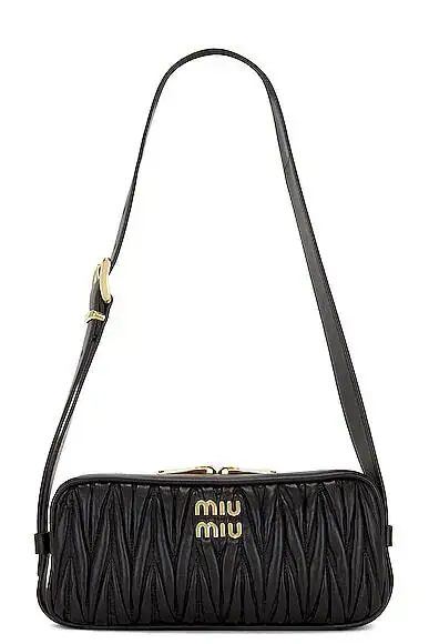 Miu Miu Matelasse Camera Handbag Black Editorialist