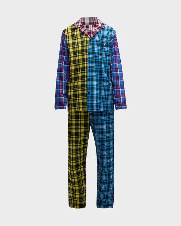 Moschino Mixed-plaid Pajama Set