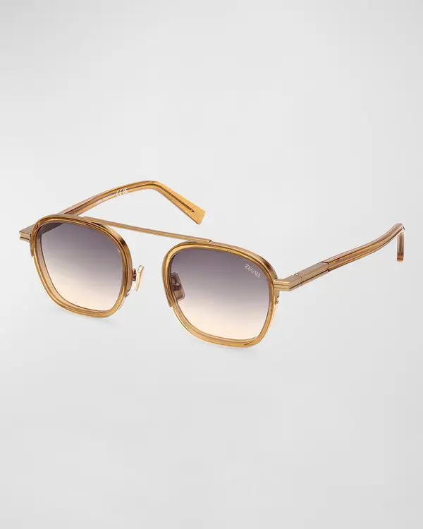 Zegna Orizzonte Geometric Sunglasses
