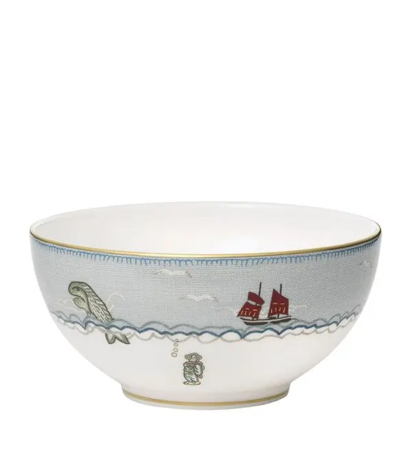 WEDGWOOD X Kit Kemp Sailor's Farewell Cereal Bowl Blue Editorialist