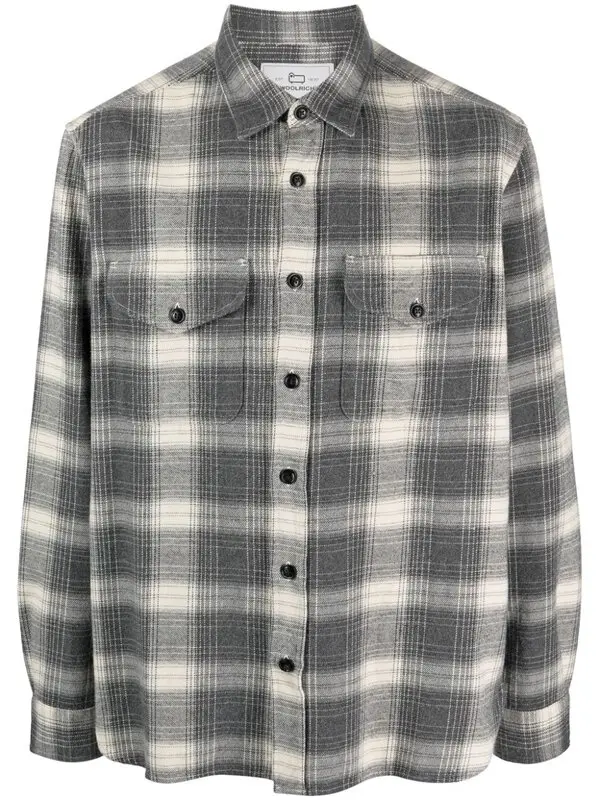 Woolrich Plaid-check Flannel Shirt - Grey