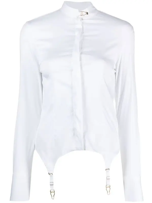 MAISON CLOSE Braces-detail Poplin Shirt